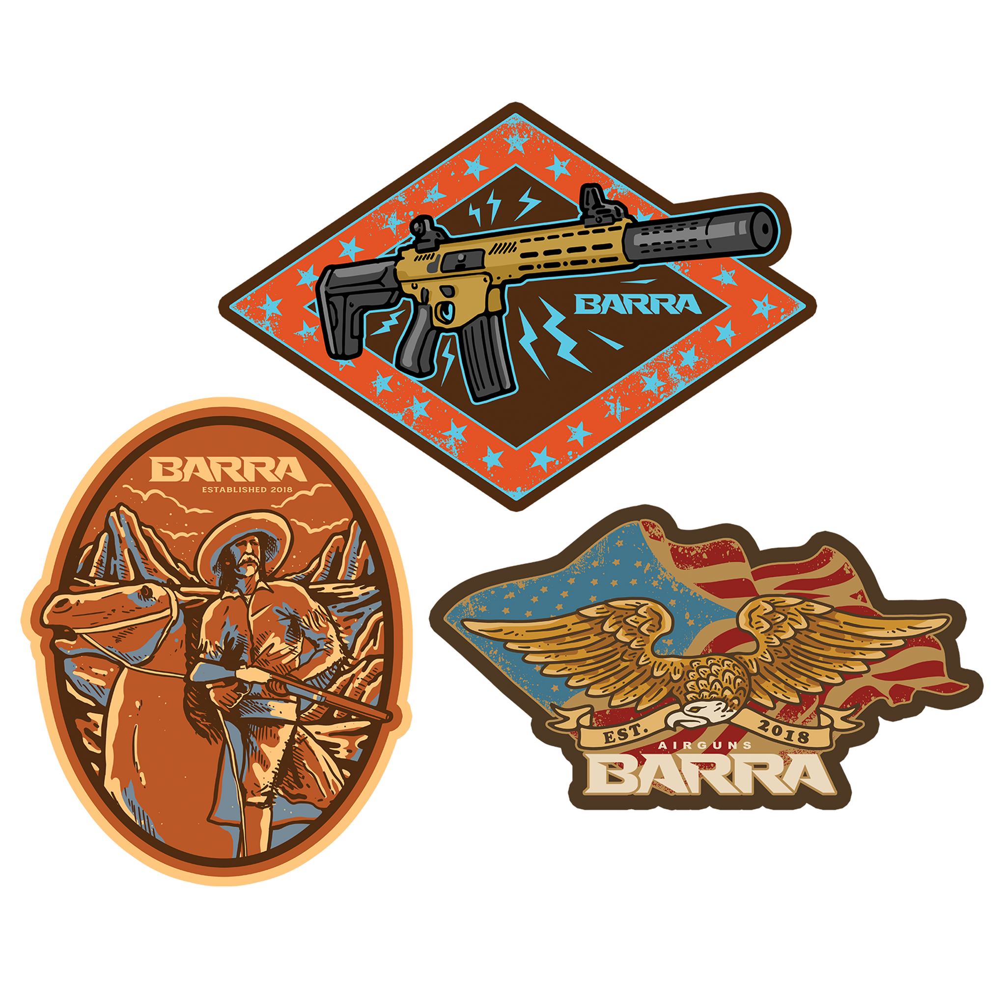 Barra Airguns | Die Cut Stickers 3 Pack